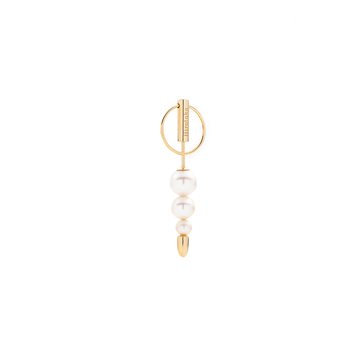 PUNCTURE Back Spear Akoya Pearl Earring Small size