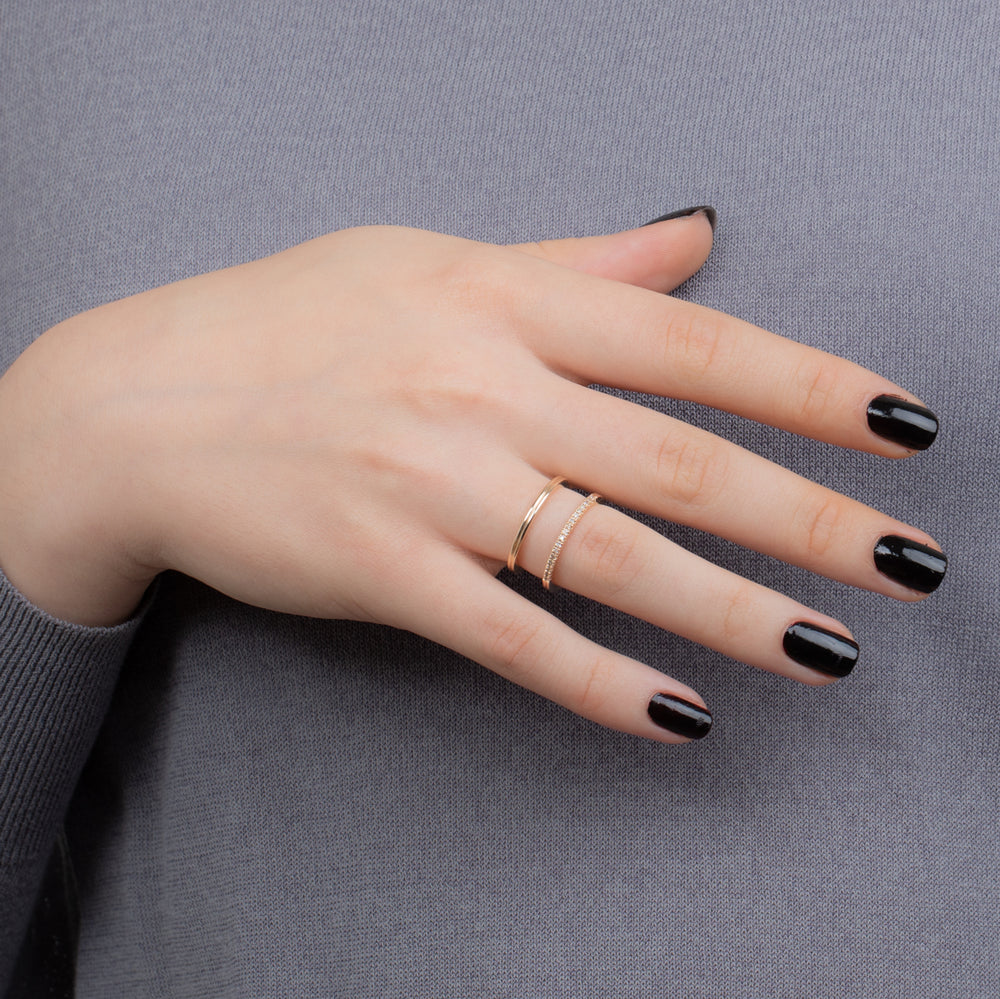 【Made-To-Order】 BELUGA Diamond Double Line Ring